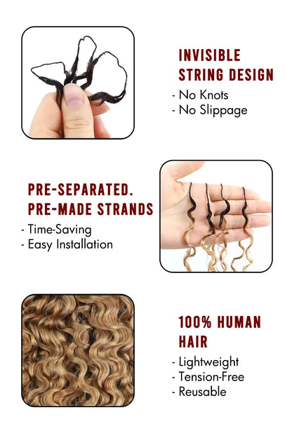 Honey Blonde Ombre Water Deep Wave Feather Crochet Hair - T1B/27 Human ...